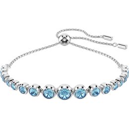 Armband Swarovski "Schmuck Geschenk Imber Tennis Armkette", blau (metallfarben, blau, blau), Armbänder, Damen, Metall, mit Swarovski Kristall