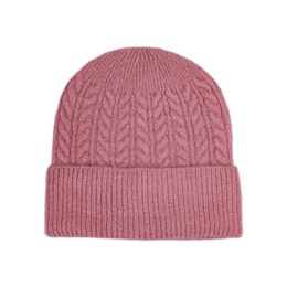 Beanie Capelli New York, Damen, braun (old rose), Strick, Obermaterial: 50% Polyacryl, 50% Polyester, gemustert, unifarben, Mützen, Feinstrick, Zopfmuster, Einheitsgröße