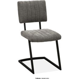 Esszimmerstuhl OMG DESIGN "Turijn", ash, schwarz, B:47cm H:88cm T:64,5cm, Polyester, Stühle, moderner Bezug, bequem gepolstert
