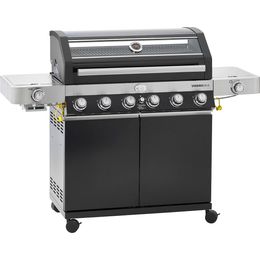 Rösle Gasgrill RÖSLE "BBQ-Station VIDERO, 25527", schwarz, B:157cm H:117,5cm T:57cm, Grills, G6-S Schwarz, 6 Brenner, extra Primezone/Seitenbrenner, VARIO+