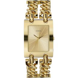 Quarzuhr Guess "HEAVY METAL", gold (goldfarben), Armbanduhren, Damen, Armbanduhr, Damenuhr, Armband Kettengliederung