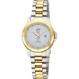 Funkuhr ETT "Gobi Lady", silber (silberfarben, goldfarben), Armbanduhren, Damen, Armbanduhr, Solar, Damenuhr, Edelstahlarmband, analog