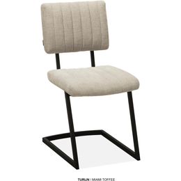 Esszimmerstuhl OMG DESIGN "Turijn", toffee, schwarz, B:47cm H:88cm T:64,5cm, Polyester, Stühle, moderner Bezug, bequem gepolstert