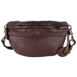 Gürteltasche Harbour 2nd "Jutta", Damen, Gr. B/H/T: 28cm x 18cm x 7cm, braun, Leder, Taschen, Umhängetasche Bauchtasche mit Ankeranhänger