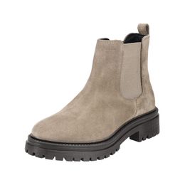 Stiefelette Geox "Geox Stiefelette Leder", Damen, Gr. 39, beige (taupe), Leder, Schuhe