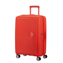 Hartschalen-Trolley American Tourister "SOUNDBOX, in verschiedenen Farben und Größen", Gr. B/H/T: 46,5cm x 67cm x 29cm 71,5 l, neon orange, Polypropylen, unifarben, Koffer, Reisekoffer Trolley Aufgabegepäck TSA-Zahlenschloss Volumenerweiterung