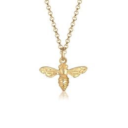Kette mit Anhänger Elli "Anhänger Biene 925 Sterling Silber Vergoldet", gold, Halsketten, Damen, 45, ohne Stein, Silber 925 (Sterlingsilber), L: 45