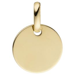 Kettenanhänger Jobo "Anhänger rund", gold (gelbgold 333), Schmuckanhänger, Damen, Gelbgold 333, 333 Gold