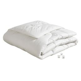 Kunstfaserbettdecke Beco "Aerelle Blue Eco Bettdecke 135x200, 155x220 & 200x200 cm", weiß, neutral, B:135cm L:200cm, Obermaterial: 100% Polyester, Bettdecken
