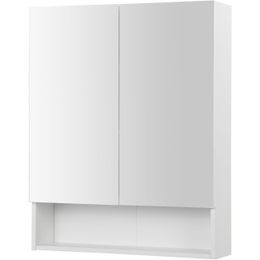Spiegelschrank Welltime "Florenz", weiß, B:60cm H:75cm T:16,2cm, MDF, Schränke, 2 Türen