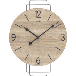 Wanduhr AMS, braun (schwarz, braun), Wanduhren, B/H/L: 35cm x 5cm x 48cm, Made in Germany,Wohnzimmer,Esszimmer,Küche,Arbeitszimmer,Büro,Flur