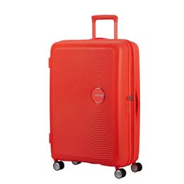 Hartschalen-Trolley American Tourister "SOUNDBOX, in verschiedenen Farben und Größen", Gr. B/H/T: 51,5cm x 77cm x 29,5cm 97 l, neon orange, Polypropylen, unifarben, Koffer, Reisekoffer Trolley Aufgabegepäck TSA-Zahlenschloss Volumenerweiterung