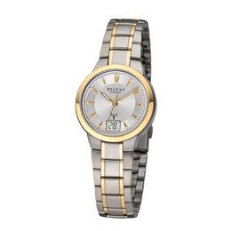 Regent Uhren Funkuhr REGENT, silber (titansilberfarben), Armbanduhren, Damen, Quarzuhr, Armbanduhr, Damenuhr, analog, digital