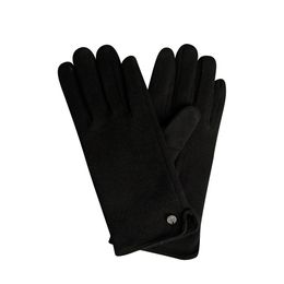 Strickhandschuhe Capelli New York, Damen, schwarz, Jersey, Materialmix, unifarben, Handschuhe, mit edlem Logoplättchen