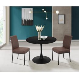 Esstisch Inosign "Jahwe, TOPSELLER", schwarz, B:100cm H:75cm T:100cm, Tische, mit Gestell aus Metall, Küchentisch, Tisch
