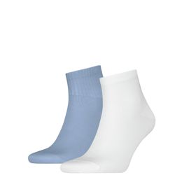 Socken Calvin Klein Jeans "CKJ MEN QUARTER 2P SHADOW RIB LOGO", Damen, weiß (weiß, blau), Baumwollmischung, unifarben, normal, Socken, mit elastischem Komfortbund