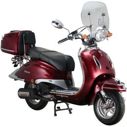 Motorroller Alpha Motors "Firenze Limited", rot (weinrot, schwarz), Motorroller, 45 km/h, im Retro-Look, B:85cm H:108,5cm L:189cm