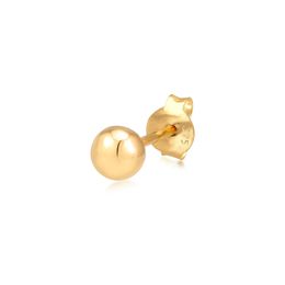 Single-Ohrstecker Elli Premium "Single Ohrstecker Kugel Ball 375 Gelbgold", Damen, Gr. onesize, ohne Stein, Gelbgold 375, gold, Ohrringe