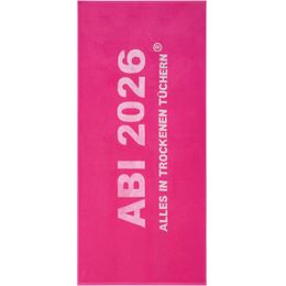Strandtuch Egeria "ABI 2026", pink, B:75cm L:180cm, Frottier, Obermaterial: 100% Baumwolle, Handtücher, 75x180 cm, "ABI 2025-Alles in trockenen Tüchern"