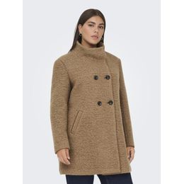 Kurzmantel Only CARMAKOMA "CARNEWSOPHIA WOOL COAT OTW", Damen, Gr. L, cocoa créme detail:melange, Web, Obermaterial: 70% Polyester, 30% Wolle, meliert, Mäntel