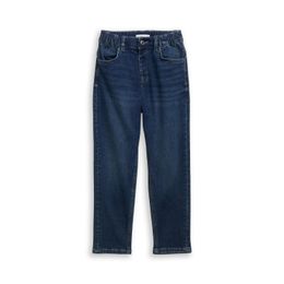 Relax-fit-Jeans Tom Tailor, Kinder, Gr. 128, N-Gr, used schwarz stone blau denim, Denim/Jeans, Obermaterial: 99% Baumwolle, 1% Elasthan. Futter: 100% Baumwolle, unifarben, relaxed fit knöchellang, Jeans, mit elastischem Bund