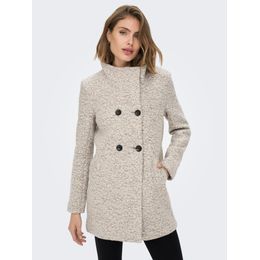 Langjacke Only "ONLNEWSOPHIA WOOL COAT OTW CC", Damen, Gr. S, moonbeam detail:melange, Web, Obermaterial: 70% Polyester, 30% Wolle, meliert, regular fit Po-bedeckend, Jacken, mit Wolle