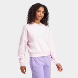 Sweatshirt adidas Sportswear "W SL FC SWT", Damen, Gr. L, weiß (clear pink, weiß), Obermaterial: 70% Baumwolle, 30% Polyester, Rundhals, Sweatshirts