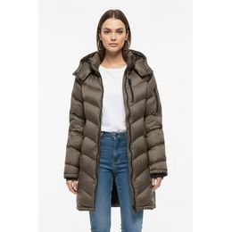Steppmantel Only "ONLTAHIA LW QUILTED COAT CC OTW", Damen, Gr. L, walnut detail:lining schwarz, Web, Obermaterial: 100% Nylon, unifarben, regular fit, hoch geschlossener Ausschnitt, Mäntel