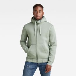 G-Star Raw Kapuzensweatjacke G-STAR "Premium Basic Hooded Zip Sweater", Herren, Gr. L, iceberg grün, angeraute Sweatware, Obermaterial: 55% Baumwolle, 45% Polyester, unifarben, normal normal, Rundhals, Rippbündchen, Sweatjacken