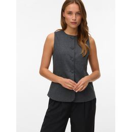 Véro Moda VERO MODA Damen Anzugweste "VMBERLIN SL WAISTCOAT NOOS"schwarz detail:herringbone, Gr. M, Fischgratmuster, Web, Obermaterial: 95% Polyester, 5%