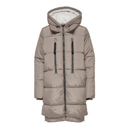Steppmantel Only "ONLNEWNORA LONG PUFFER COAT LIFE CC OTW", Damen, Gr. XS, string, Steppware, Obermaterial: 100% Polyester, unifarben, regular fit taillenbedeckt, Mäntel