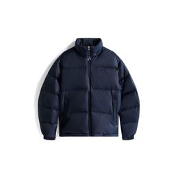 Steppjacke Tommy Jeans "ALASKA DOWN PUFFER", Herren, Gr. L, schwarz night navy, Web, Obermaterial: 100% Polyester, unifarben, regular fit normal, Rundhals, eingesetzt gerader Abschluss, Jacken, Übergangsjacke Regular fit mit abnehmbarer Kapuze