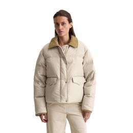 Marc O'Polo Outdoorjacke MARC O'POLO "im Barnjacket-Stil aus recyceltem Polyester", Damen, Gr. 42, beige (light oat), Obermaterial: 100% Polyester; F&uuml;llung: 80% Daune, 20% Feder, unifarben, regular fit, Jacken Outdoorjacke
