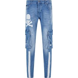 2Y Premium Jeans Herren Gr&ouml;&szlig;e 38 blue denim / wei&szlig;