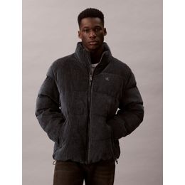 Cordjacke Calvin Klein Jeans "LS CORDUROY MID WT PUFFER JACKET", Herren, Gr. XL, night magic, Cord, Obermaterial: 88% Polyester, 10% Polyamid, 2% Elasthan, unifarben, regular fit normal, Rundhals, eingesetzt gerader Abschluss, Jacken, Mit Rundhalsausschnitt, regular fit