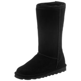 Winterstiefel Bearpaw "ELLE TALL", Damen, Gr. 39, Normalschaft, schwarz, Veloursleder, Schuhe Schlupfstiefel Winterstiefel, Schlupfstiefel mit wasserabweisender Neverwet Imprägnierung