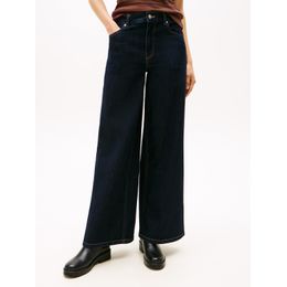 High-waist-Jeans Tommy Hilfiger "DNM RINSE 70's WIDE LEG HW", Damen, Gr. 27, Länge 30, rinse, Denim/Jeans, Obermaterial: 99% Baumwolle, 1% Elasthan, unifarben, lässig geschnitten, Jeans