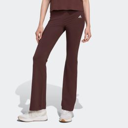 Leggings adidas Sportswear "W SL SJ FLARLEG", Damen, Gr. M, N-Gr, shadow braun, weiß, Obermaterial: 90% Baumwolle, 10% Elasthan, Hosen, Hoher Bund, ausgestellte Beinform