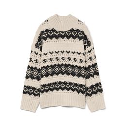 Véro Moda VERO MODA Pullover 'AMPLE' Damen Größe M beige / schwarz