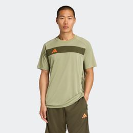 Fußballtrikot adidas Performance "TIRO ES JSY", Herren, Gr. L, tent grün, night cargo, impact orange, Obermaterial: 100% Polyester, Rundhals, Trikots