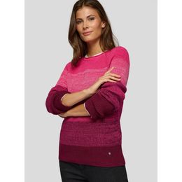 Strickpullover Rabe, Damen, Gr. 46, rosa (malve), Strick, Obermaterial: 50% Baumwolle, 50% Polyacryl, colorblocking, geringelt, normal hüftbedeckend, Rundhals, Pullover, mit Colorblocking