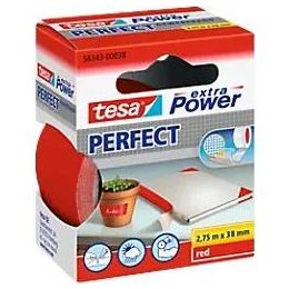 Tesa Gewebeband extra Power Perfect Rot 38 mm (B) x 2,75 m (L) Stoff