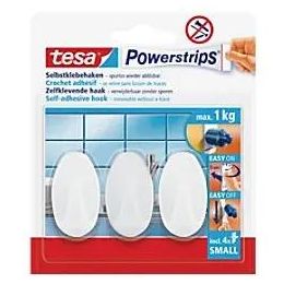 Tesa Klebehaken Powerstrips Small Wei&szlig; 0,06 m (L) Kunststoff 3 St&uuml;ck