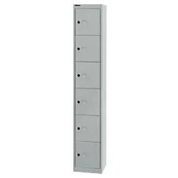 Bisley Metall Schließfach 6 Türen 1 abteile Schlüssel 305 x 305 x 1.802 mm Silber