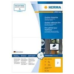 Herma Wassserfeste Etiketten 9541 Weiß DIN A4 210 x 148 mm 40 Blatt à 2 Etiketten