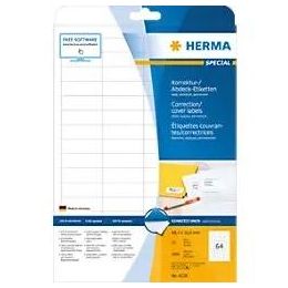 Herma Korrekturetiketten 4226 Weiß Rechteckig DIN A4 48,3 x 16,9 mm 25 Blatt à 64 Etiketten