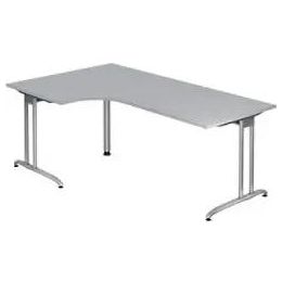 Hammerbacher VBS Nicht Höhenverstellbar Eckschreibtisch Grau C-Fuß 2.000 (B) x 1.200 (T) x 740 (H) mm Spanplatte, Stahl
