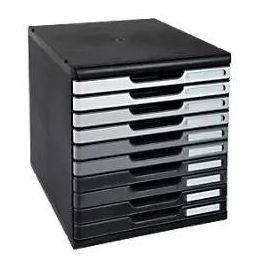 Exacompta Classic Schubladenbox Kunststoff Grau, Schwarz 10 Schübe 28,8 x 35 x 32 cm DIN A4+