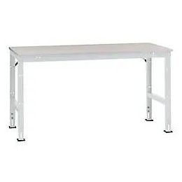 Manuflex Arbeitstisch Stationär Universal Melamin, Stahl Lichtgrau 2.500 x 1.000 mm