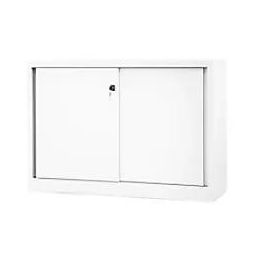 Bisley Schiebetürenschrank ECO, 1 Fachboden, 2 OH, Farbe verkehrsweiß, H 839 x B 1200 x T 430 mm